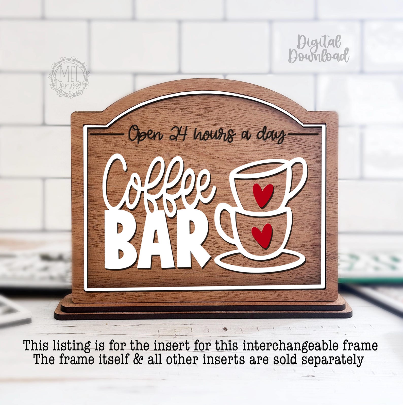 Interchangeable Sign Insert Coffee Bar (digital Download SVG DXF) Frame ...