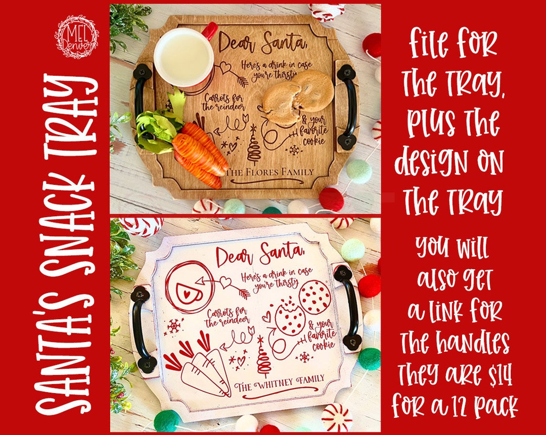 3D Laser Cut Serving Tray File and Santa's Christmas Eve Snack Tray ...