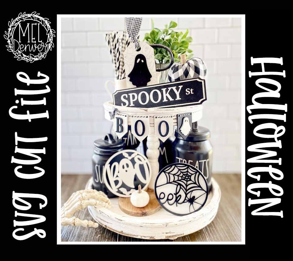 Halloween Tiered Tray Set Svg Cut Files for Laser / Glowforge Cut ...