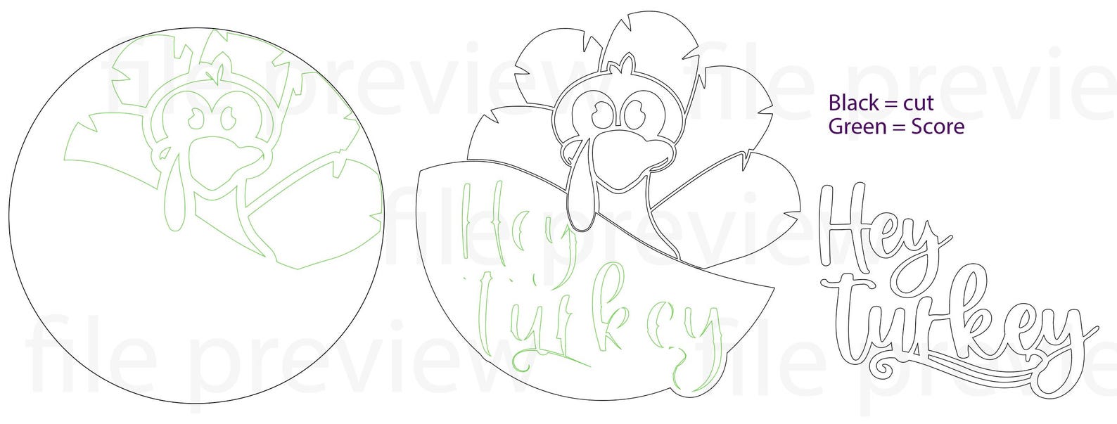 Hey Turkey Thanksgiving Decor: Laser Cut Wood Sign SVG (digital ...