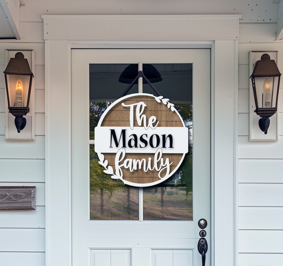 Custom Family Name Digital File for Laser With Round Sign Tiered Tray ...