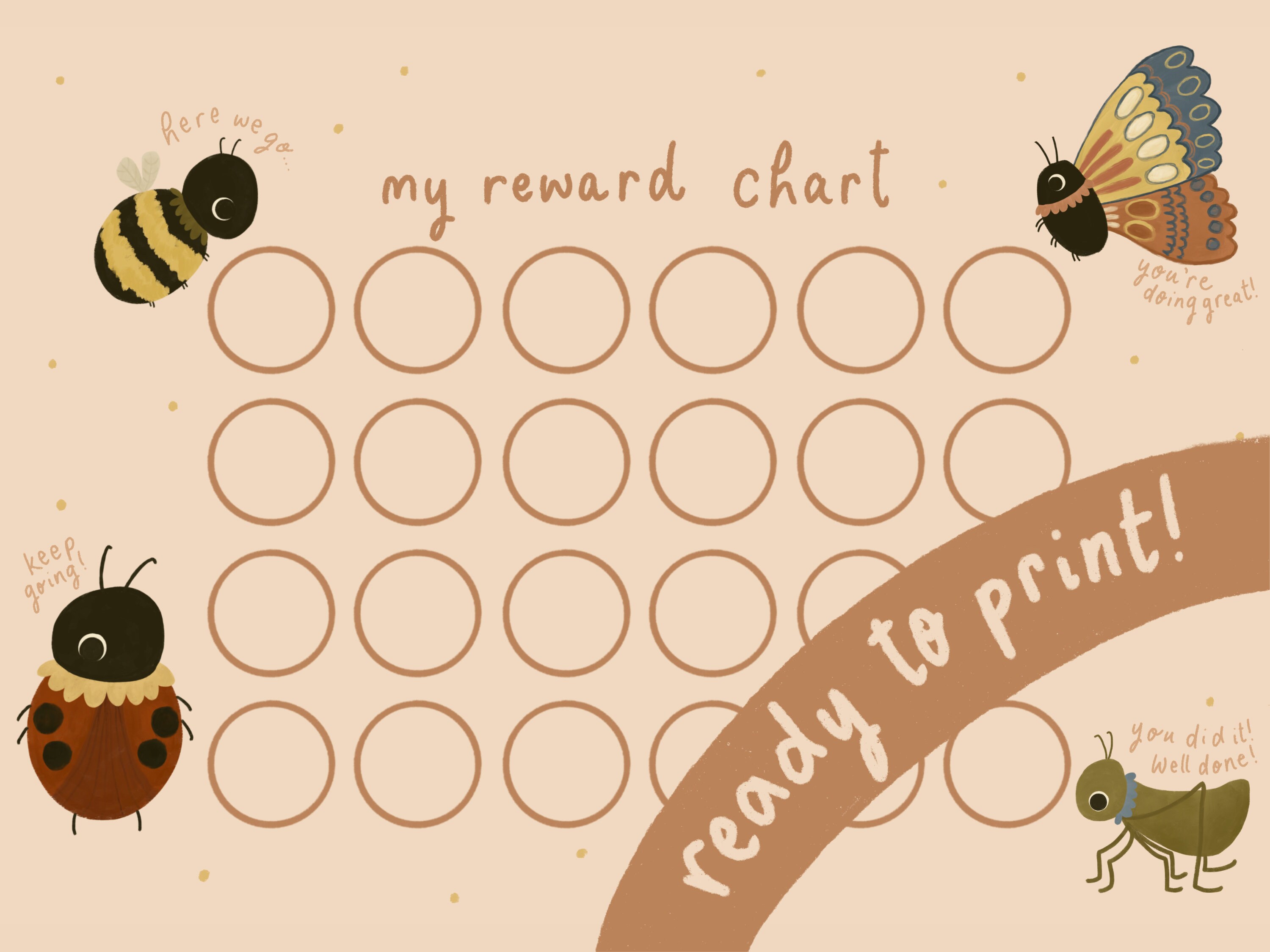 Print at Home Reward Chart for Girls | Digital Sticker Chart PNG - Etsy