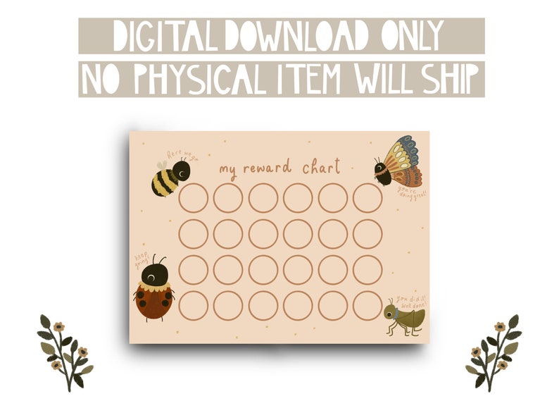 Print at Home Reward Chart for Girls | Digital Sticker Chart PNG - Etsy