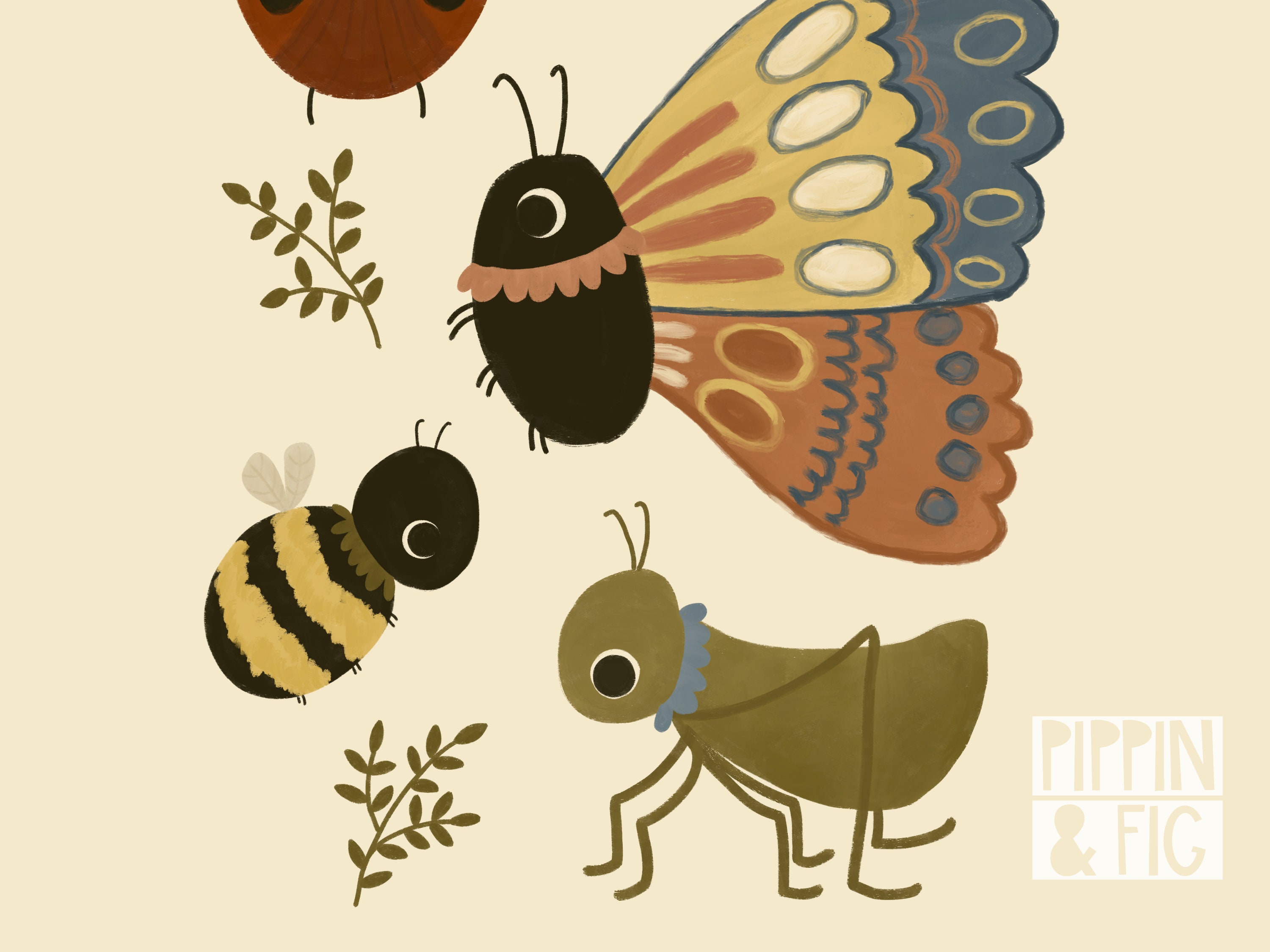 Bug Print Kids Insect Playroom Art Instant Download PNG Printable Wall ...