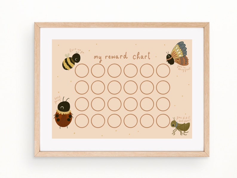 Print at Home Reward Chart for Girls Digital Sticker Chart PNG - Etsy