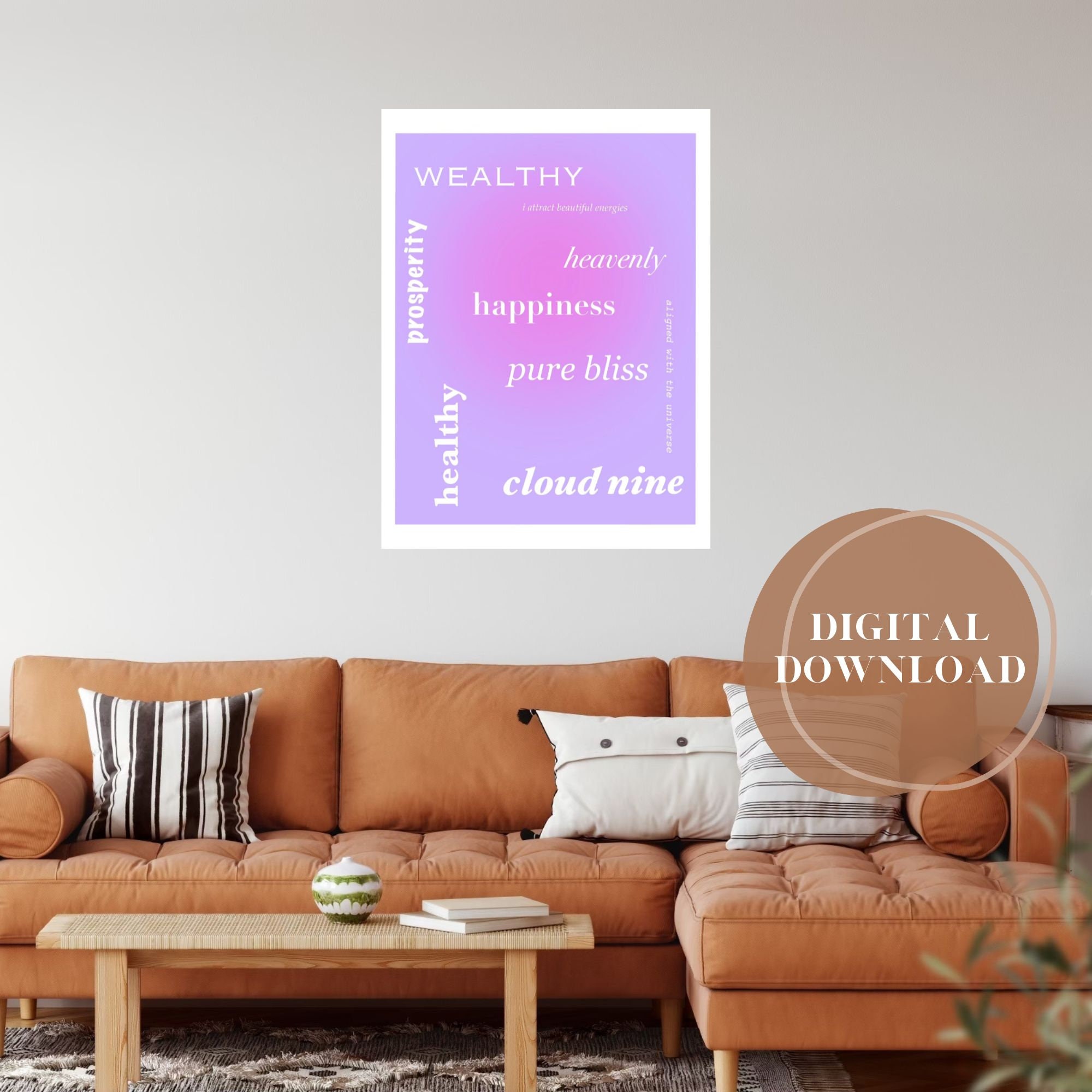 Manifest Positive Affirmations Printable Wall Art | Colorful Printable ...