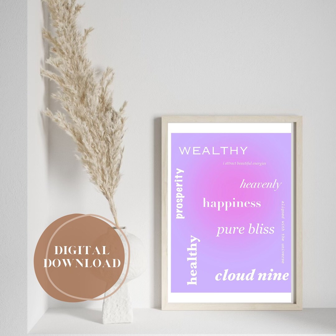 Manifest Positive Affirmations Printable Wall Art | Colorful Printable ...