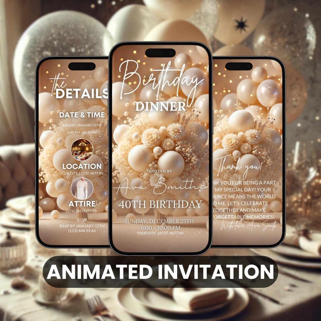Elegant Birthday Dinner Invitation: Women's Surprise Party (digital) - Etsy