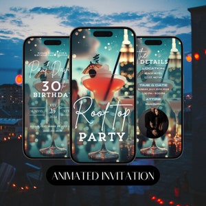 Elegant Rooftop Party Invitation: Adult Birthday Celebration (digital ...