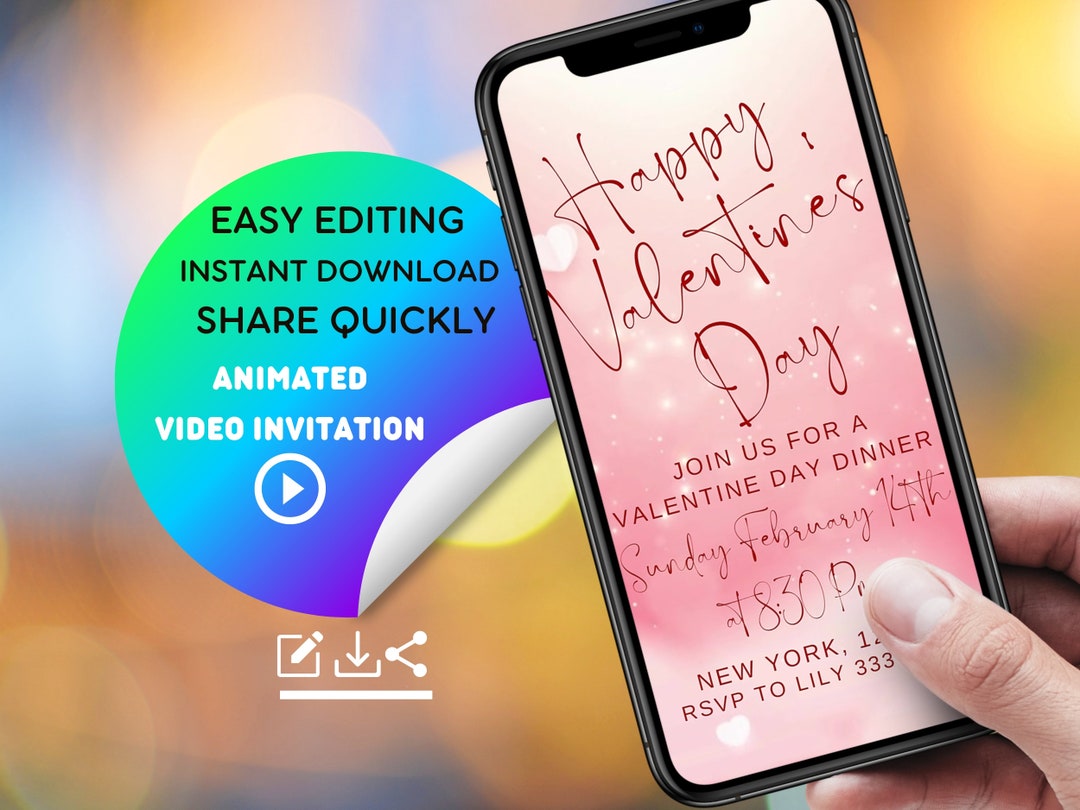 Editable Digital Video Template for Valentine's Party | Galentine's Day ...