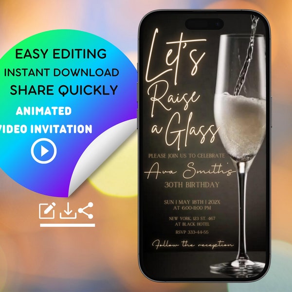 Champagne Invitation - Etsy