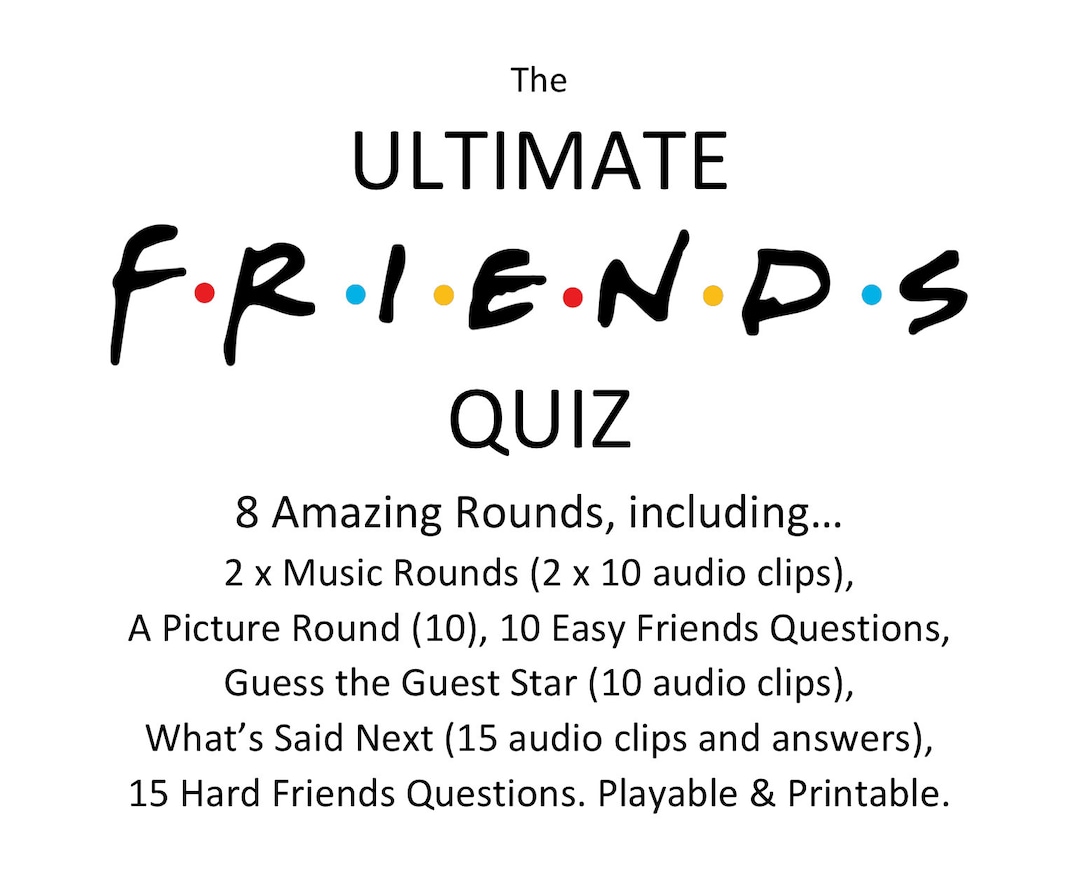 The Ultimate FRIENDS Fun Quiz Pack - Etsy