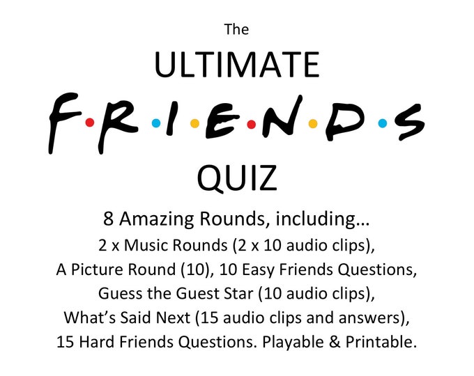 Friends Theme Birthday Party Game Printables Instant Download - Etsy
