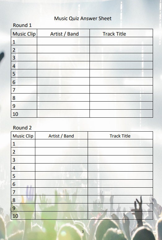 4 X Music Quiz Rounds (audio) - Etsy