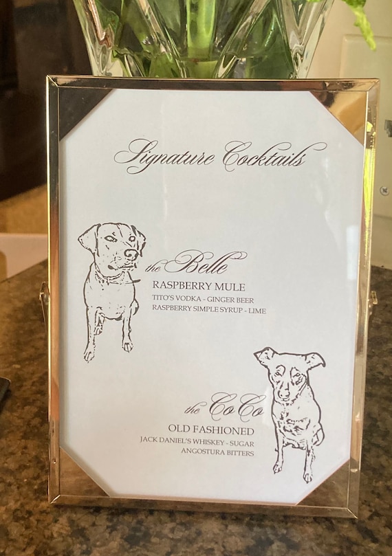 Custom Pet Signature Cocktail/bar Sign for Cats Dogs or - Etsy