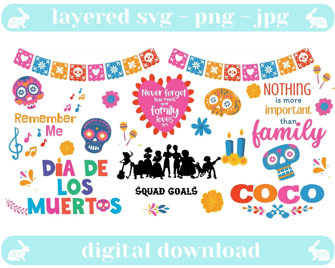 Coco Inspired SVG Bundle, Coco Movie Svg, Layered Svg Cricut ...