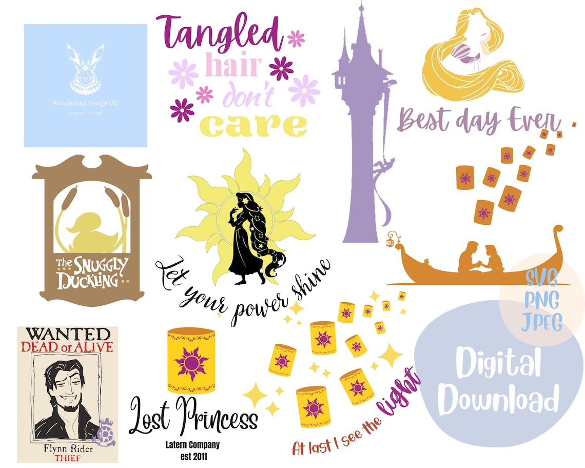 Tangled SVG Bundle Rapunzel Svg Princess Svg Cricut Cut - Etsy Australia