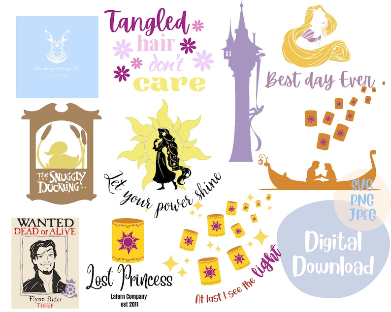 Tangled SVG Bundle Rapunzel Svg Princess Svg Cricut Cut - Etsy