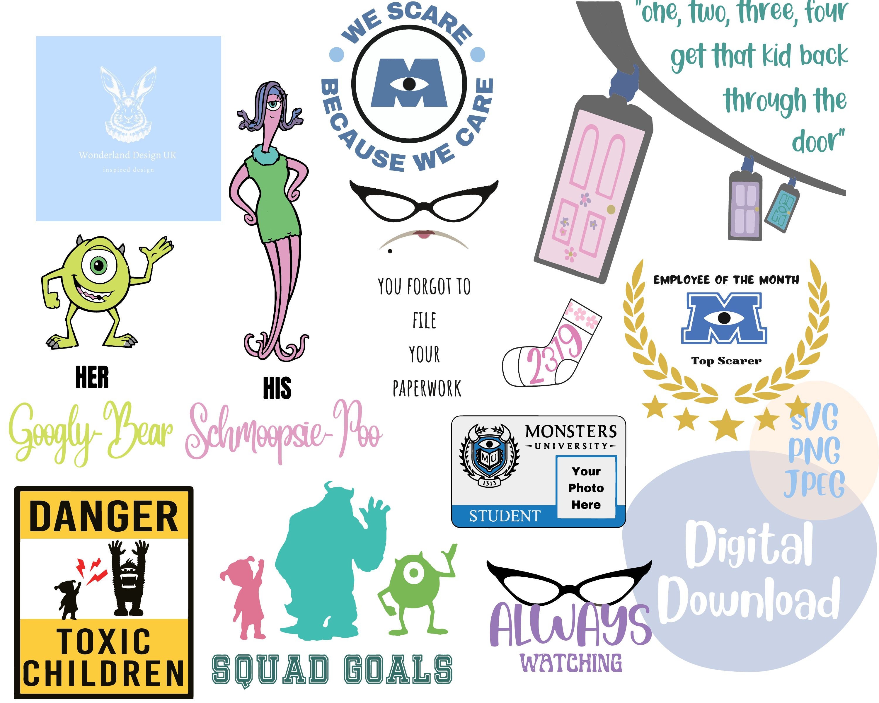 Monsters Inc SVG Bundle Sully Svg Boo Svg Roz Always - Etsy Australia