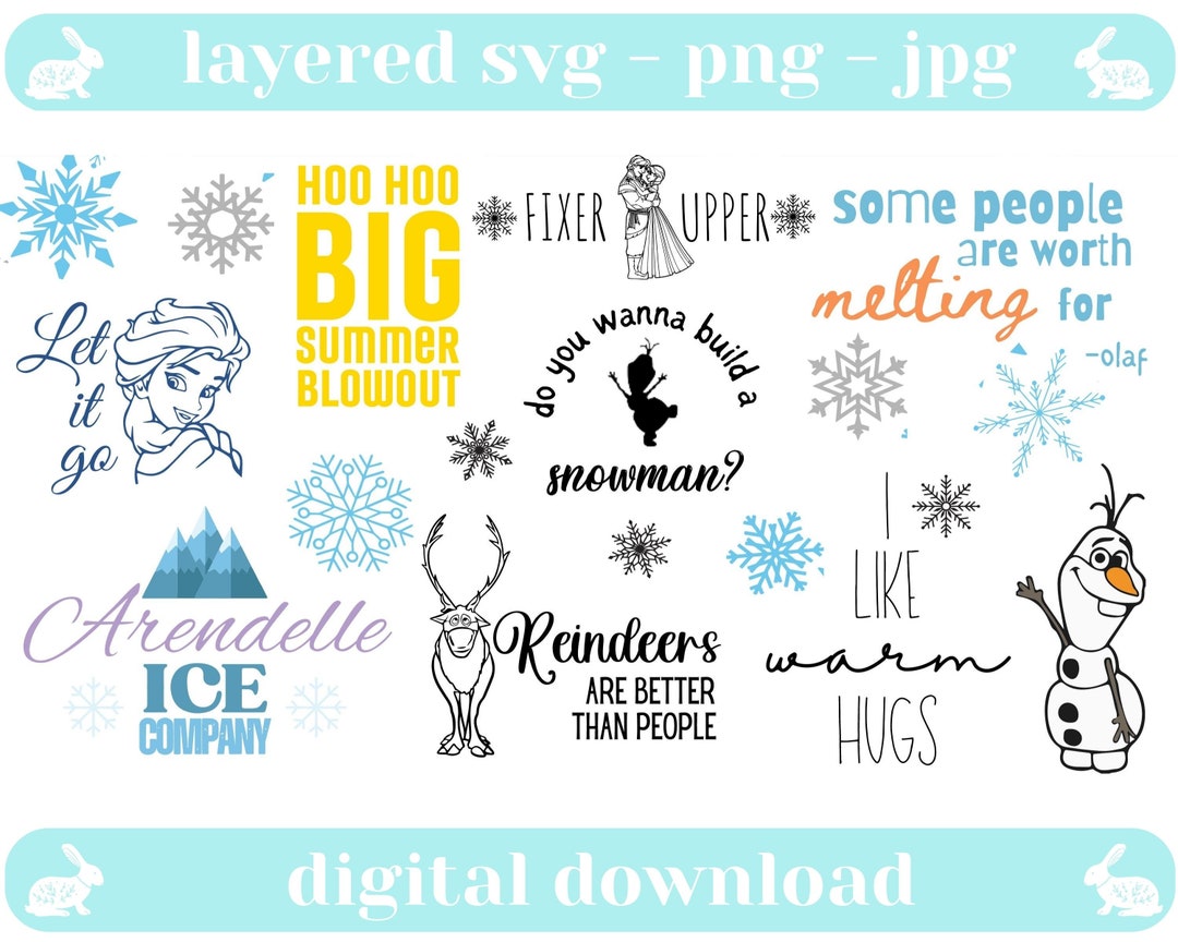 Die Eiskönigin Svg Bundle Olaf Svg Ana Und Elsa Prinzessinnen Für