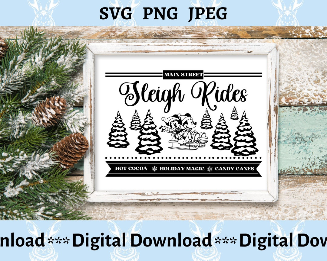 Mickey & Minnie Sleigh Rides SVG – Christmas Vacation Shirt Design ...