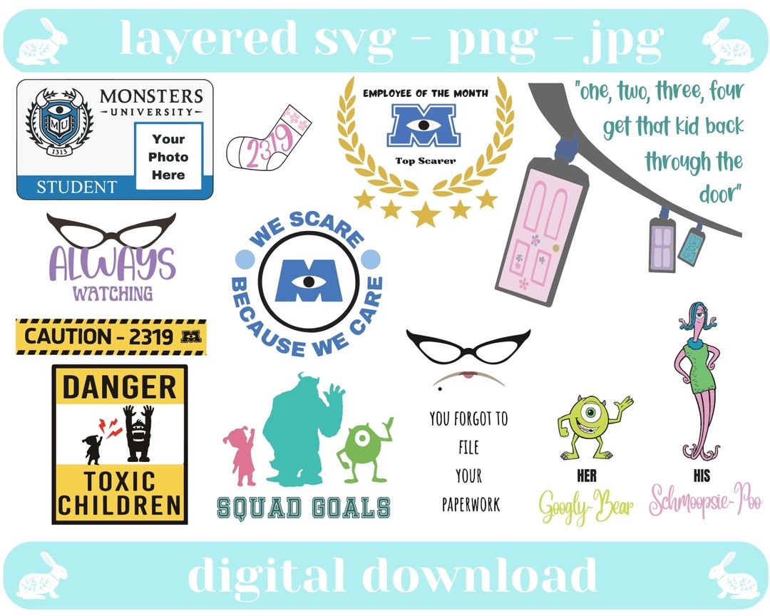 Monsters Inc Svg Bundle Sully Svg Boo Always Watching Silhouette Porn Sex Picture