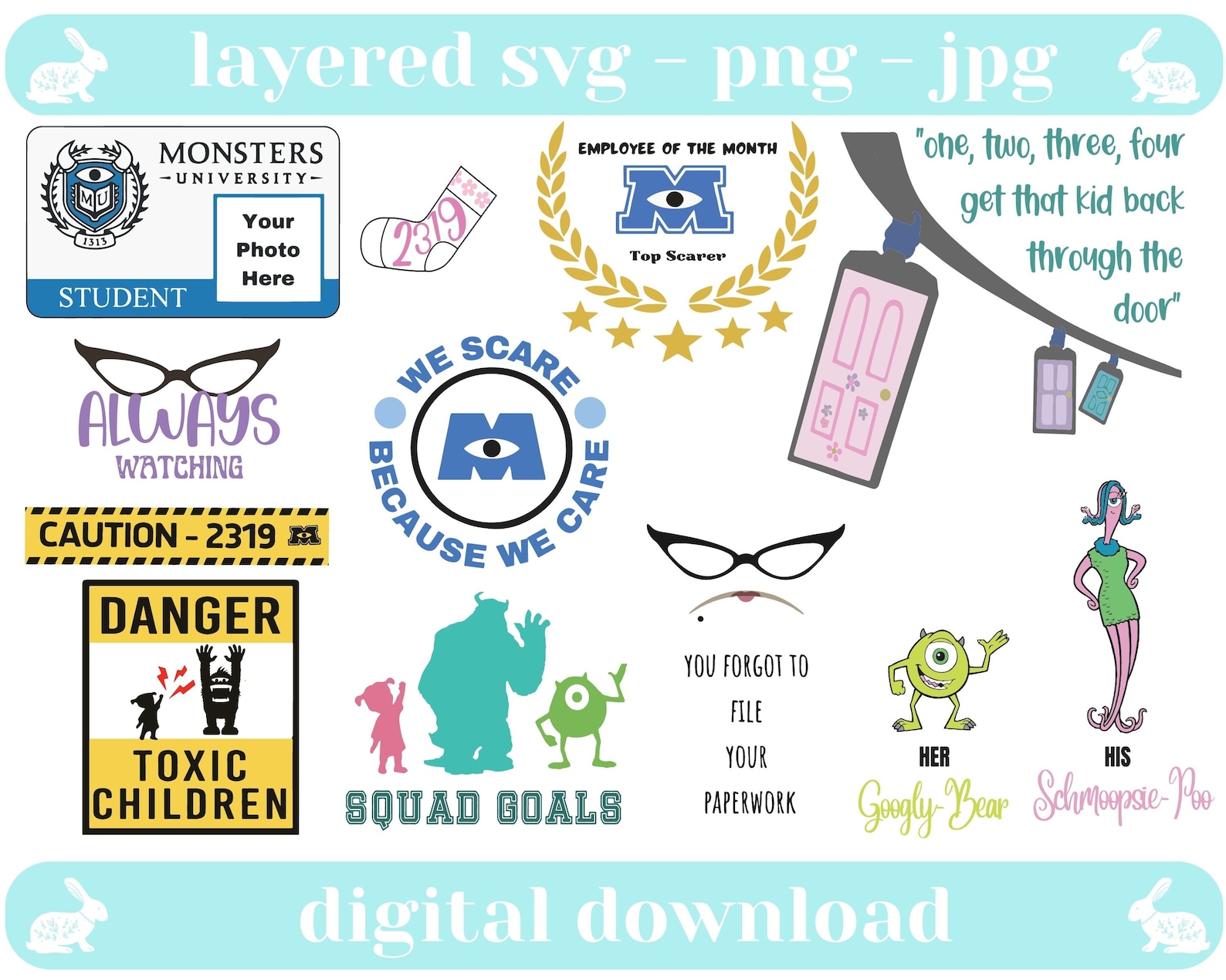 Monsters Inc SVG Bundle Sully Svg Boo Always Watching - Etsy Canada