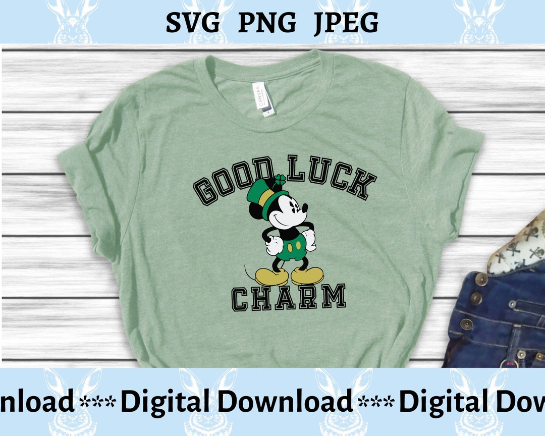 St Patrick's Day Mickey SVG - Good Luck Charm - Irish Shirt SVG - Lucky ...