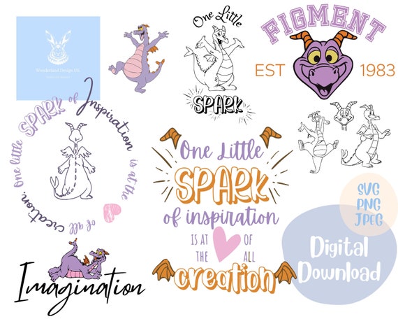 Epcot Figment Inspired SVG Bundle One Little Spark Journey - Etsy Australia