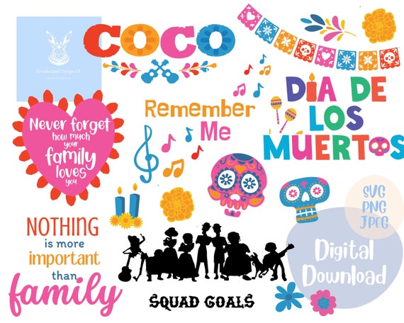 Coco Inspired SVG Bundle Coco Movie Svg Layered Svg Cricut - Etsy Canada