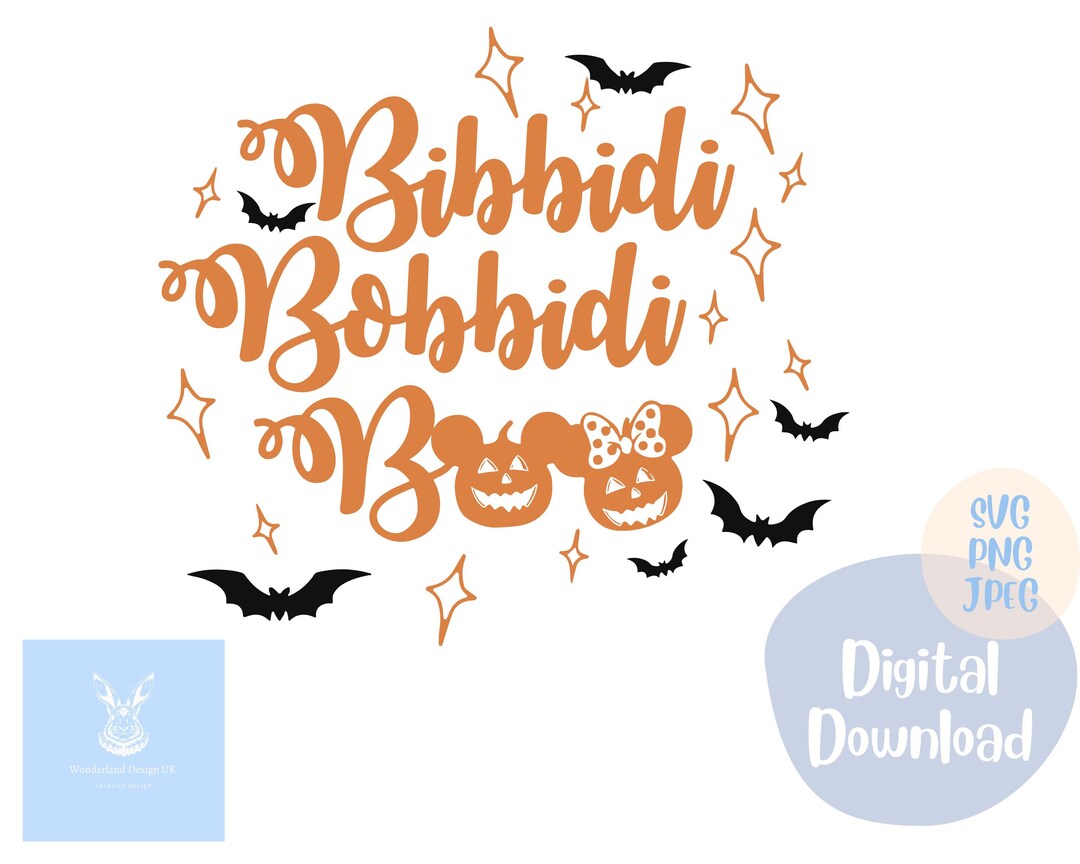 Mickey Halloween SVG, Bibbidi Bobbidi Boo, Pumpkin Cut File (digital ...