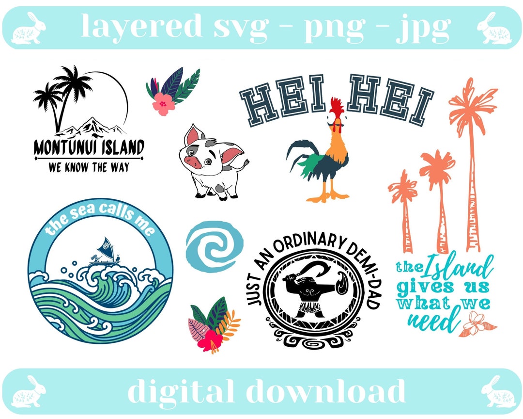 Moana SVG Bundle - Maui Moana SVG - Cricut File Bundle - Clipart Png ...