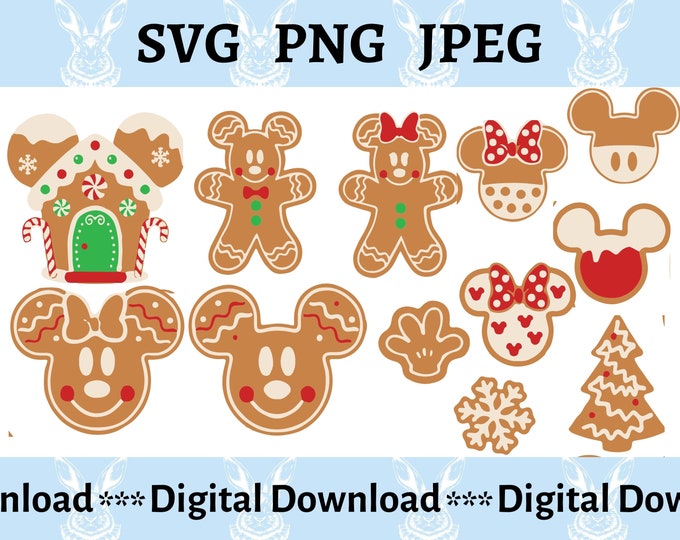 Christmas Gingerbread Svg, Mickey Gingerbread SVG, Christmas Svg ...