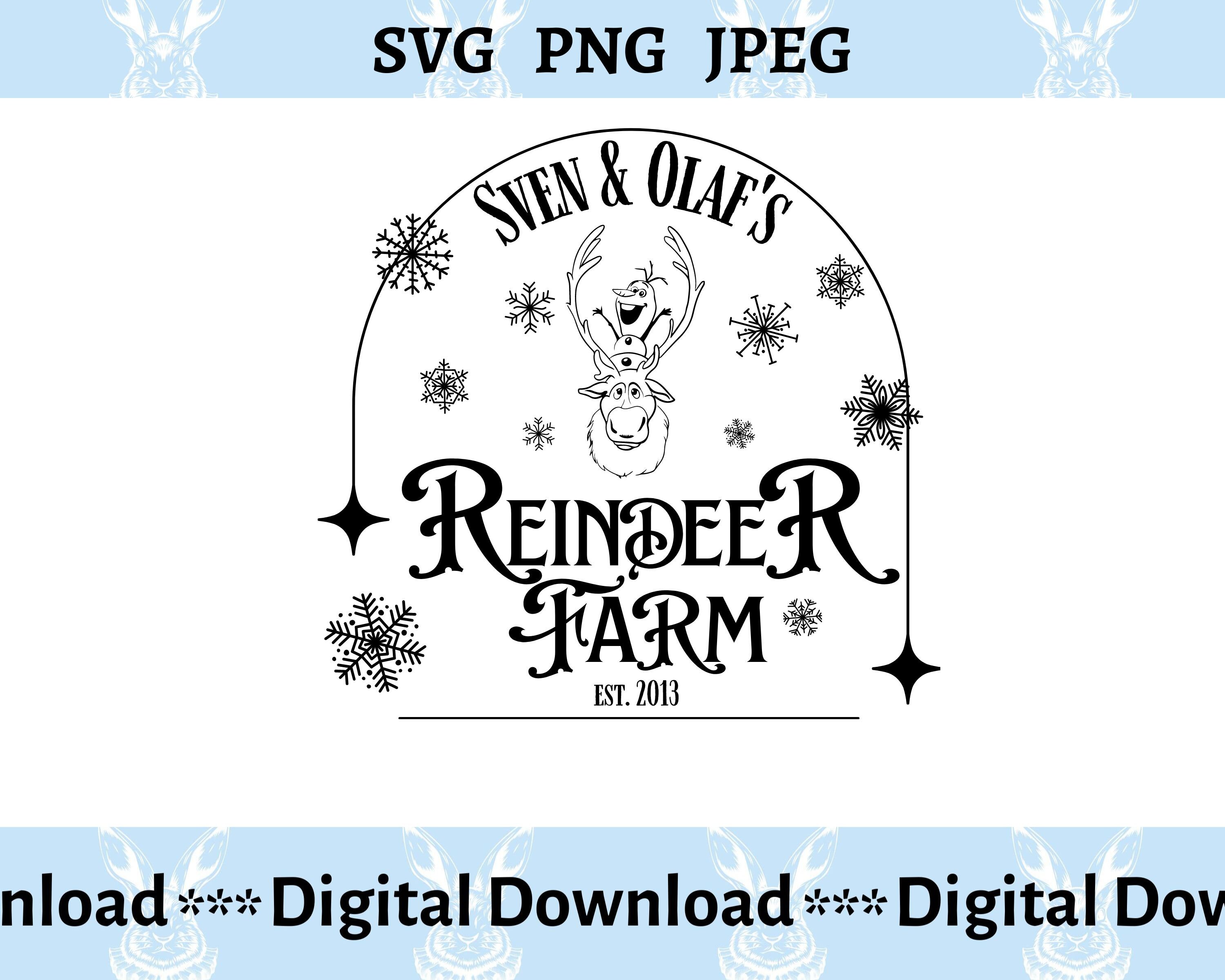 Sven and Olaf Reindeer Farm SVG – Frozen Christmas Design (digital ...