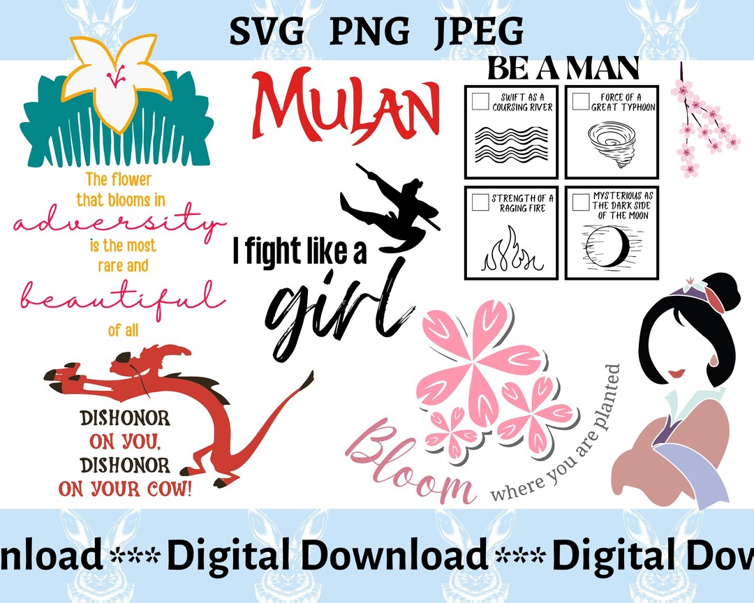 Mulan Svg Bundle Mushu Svg Princess Epcot Vacation Shirt Png Mulan Clipart Files For