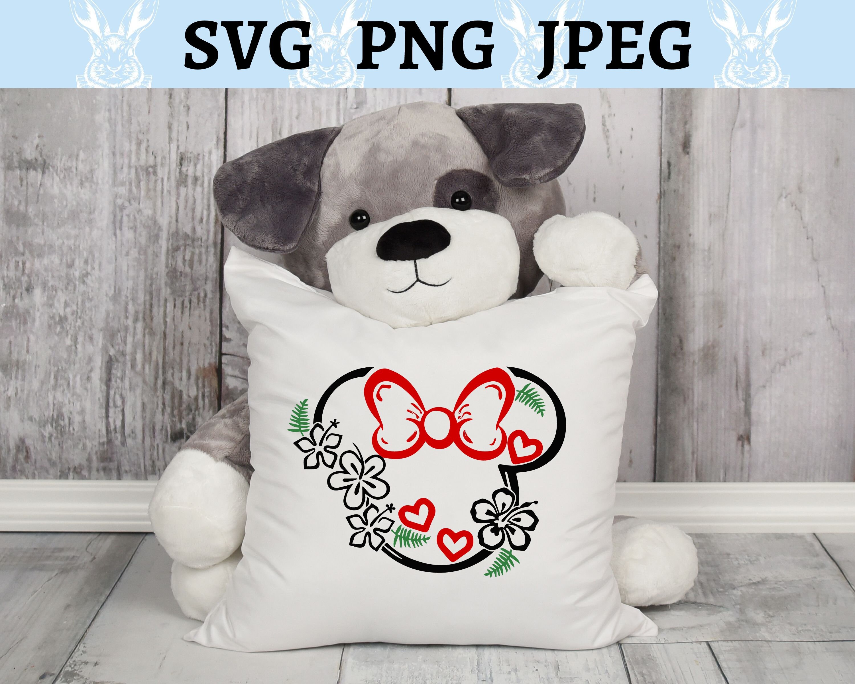Mickey Head Wreath SVG Bundle Flowers and Hearts SVG - Etsy