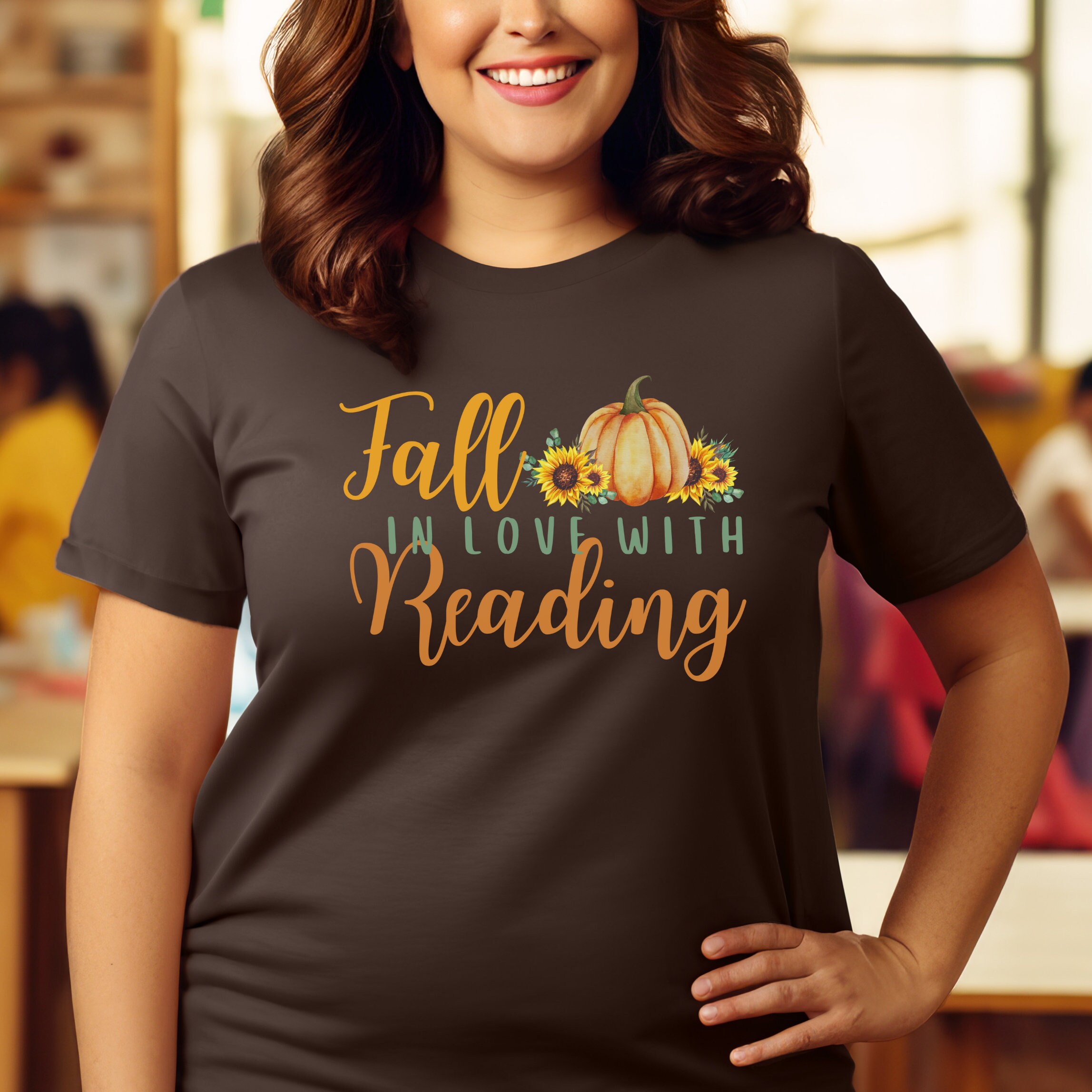 Fall Teacher Shirt, Fall in Love With Reading Teacher Shirt, Fall ELA ...