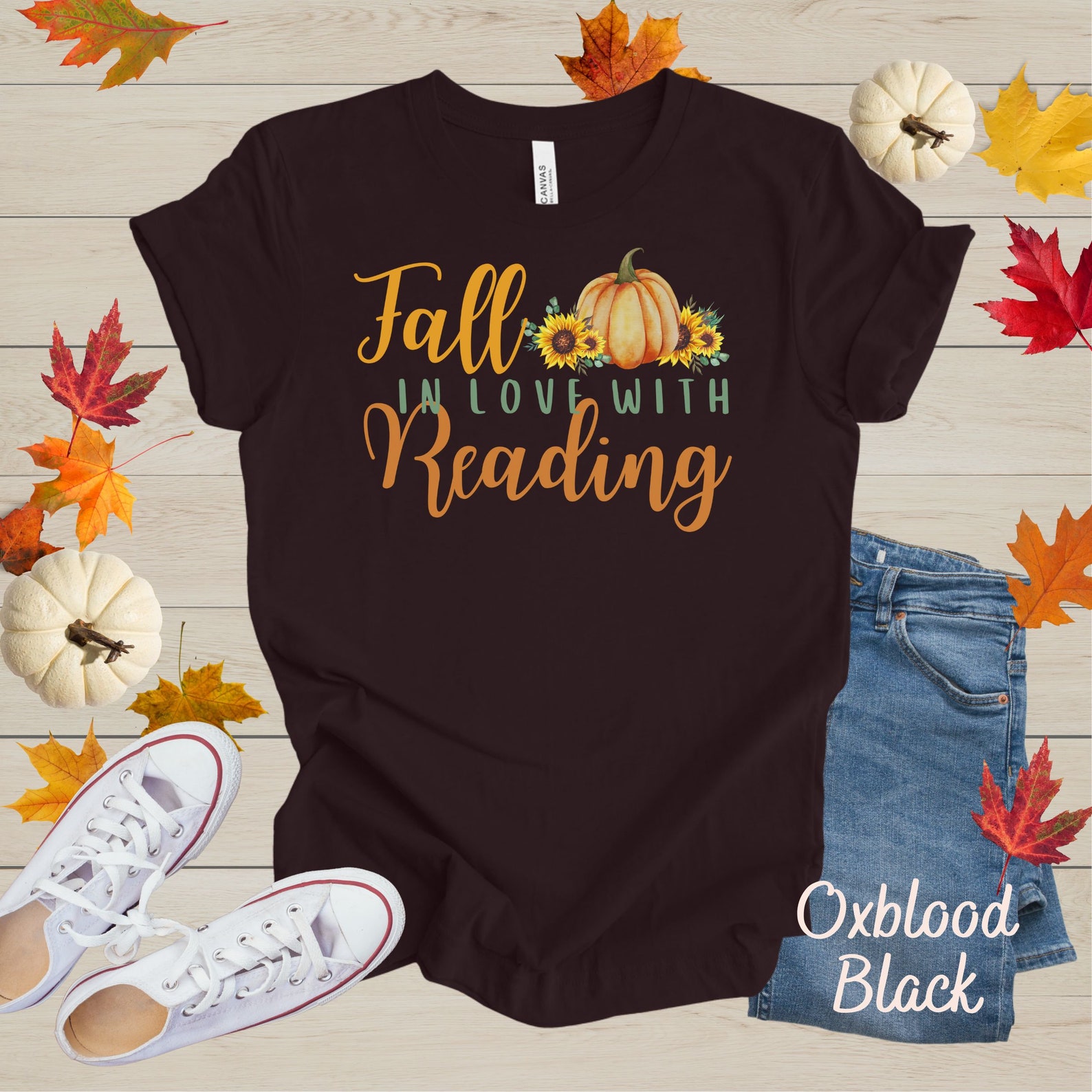 Fall Teacher Shirt Fall in Love With Reading Teacher Shirt - Etsy