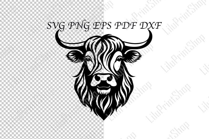 Buffalo Head Svg, Highland Cow Overlay, Bull Cut File, Cow Head сnc ...