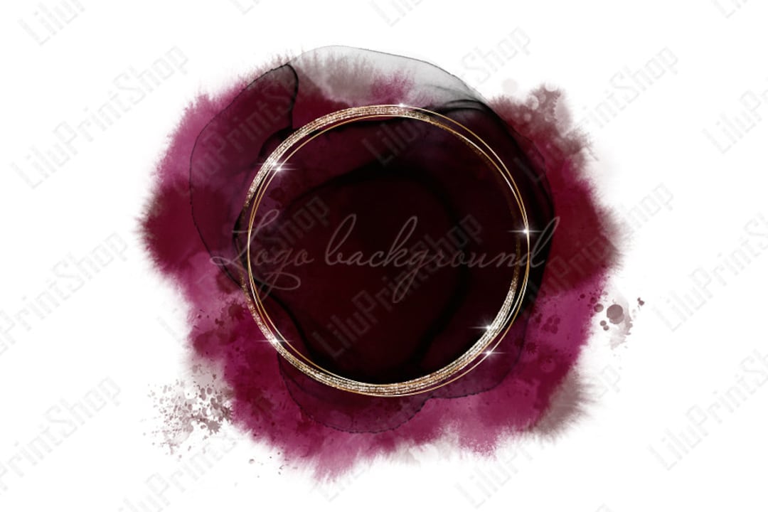 Burgundy & Rose Gold Logo Background Watercolor Logo Png Black Red Logo ...