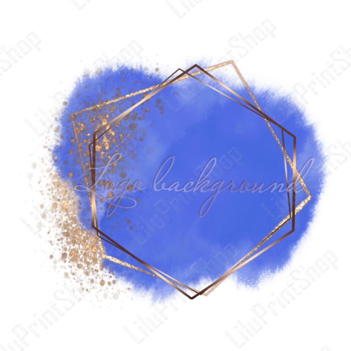 Watercolor Blue Logo Design, Blue Logo Background Png Blue and Gold ...