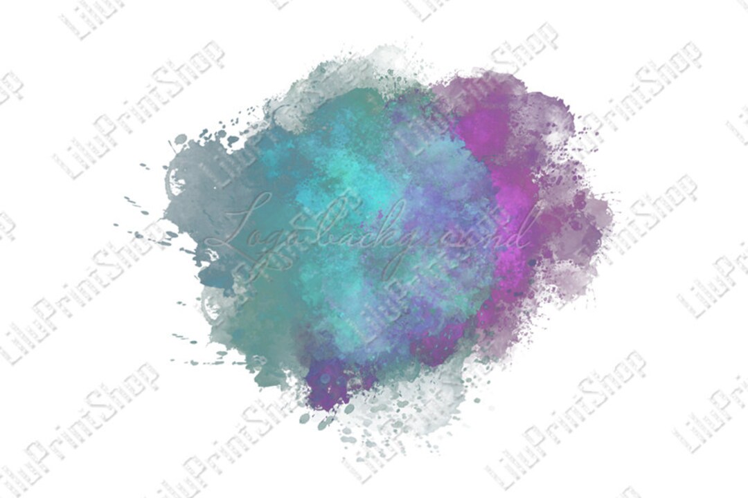 Paint Splash Clipart Watercolor Splash Png Purple and Turquoise Logo ...