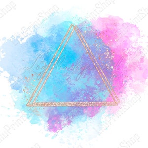 Blue and Pink Logo Background Png Watercolor Logo Design With Rose Gold ...