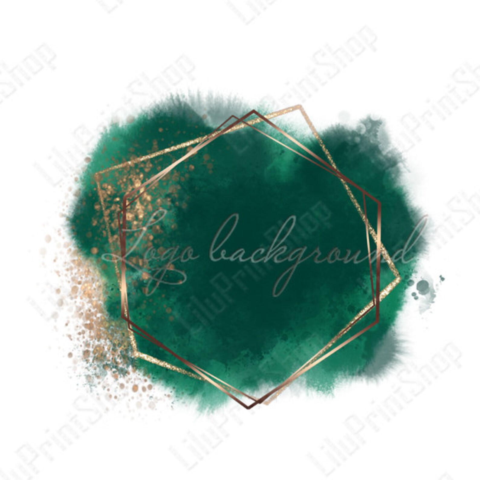 Green Logo Background Png Green and Gold Logo Design Watercolor Emerald ...