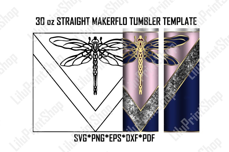 Vsplit Tumbler Template SVG for 30oz Straight Tumbler Makerflo ...