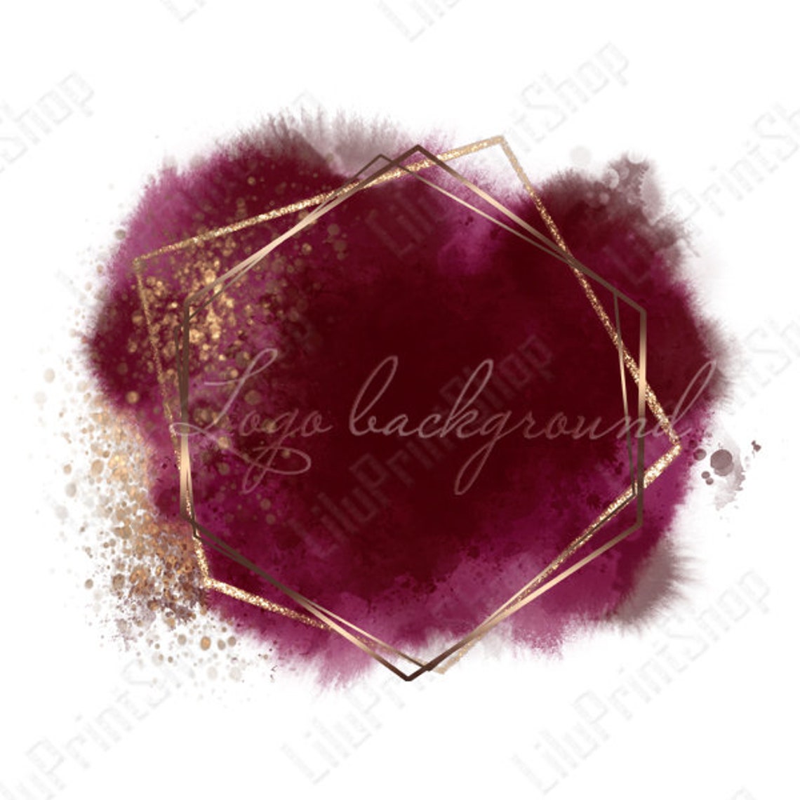 Burgundy Logo Background Png Watercolor Red and Gold Logo Design ...