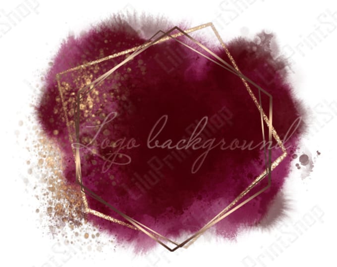 Burgundy Logo Background Png Watercolor Red and Gold Logo Design ...