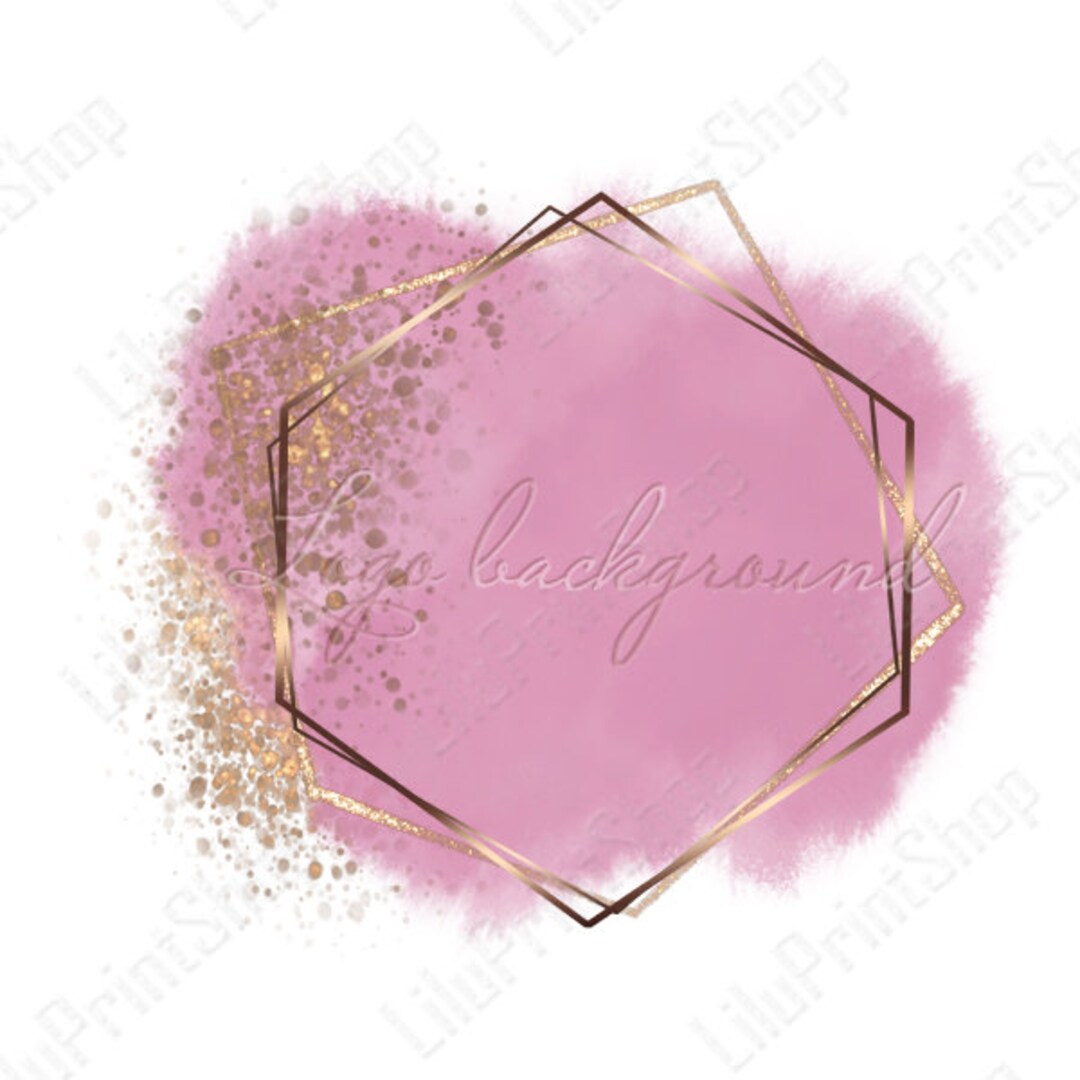 Pink Logo Background Png Watercolor Pink Logo Design Pink and Gold ...