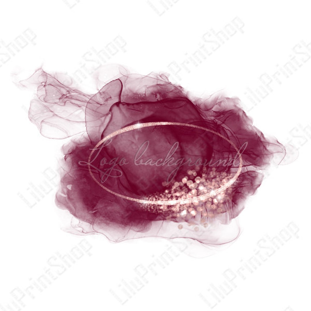 Burgundy Ink Logo Design Watercolor Dark Red Logo Background - Etsy