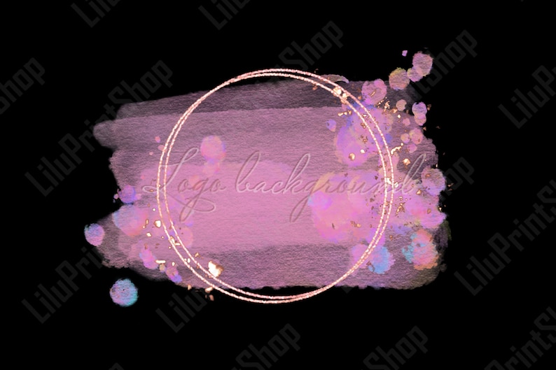 Pink Watercolor Logo Background Png, Brush Stroke Pink Logo Design Pink ...